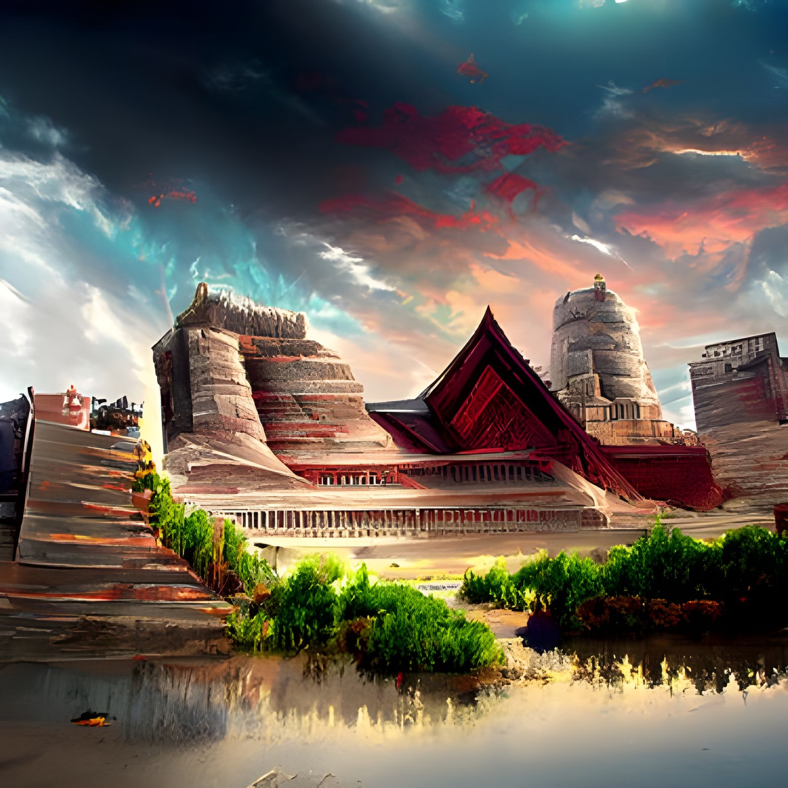 The Great Ziggurat of Ur - AI Generated Artwork - NightCafe Creator