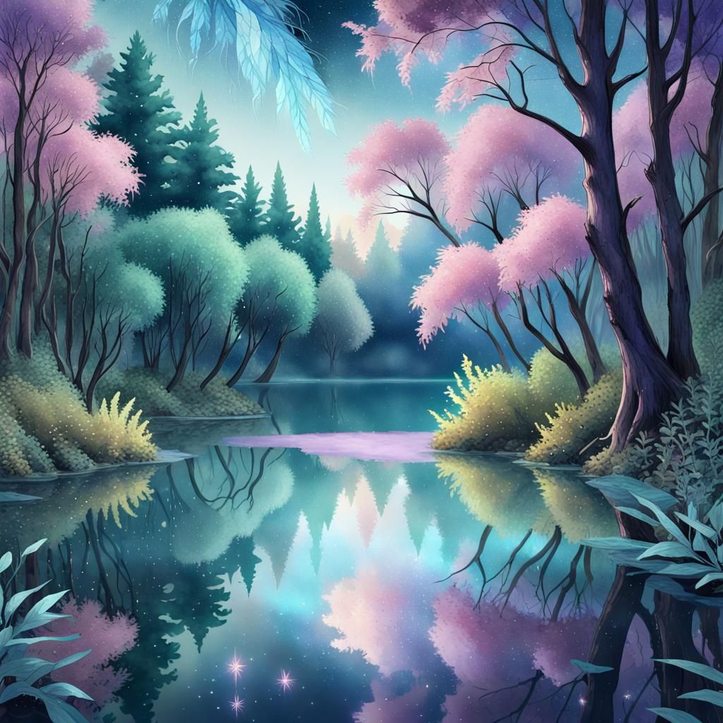 Pastel forest - AI Generated Artwork - NightCafe Creator