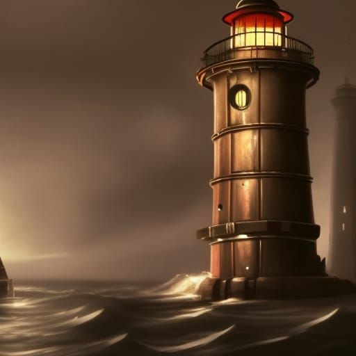 Lighthouse from bioshock,stormy,dark, - AI Generated Artwork ...