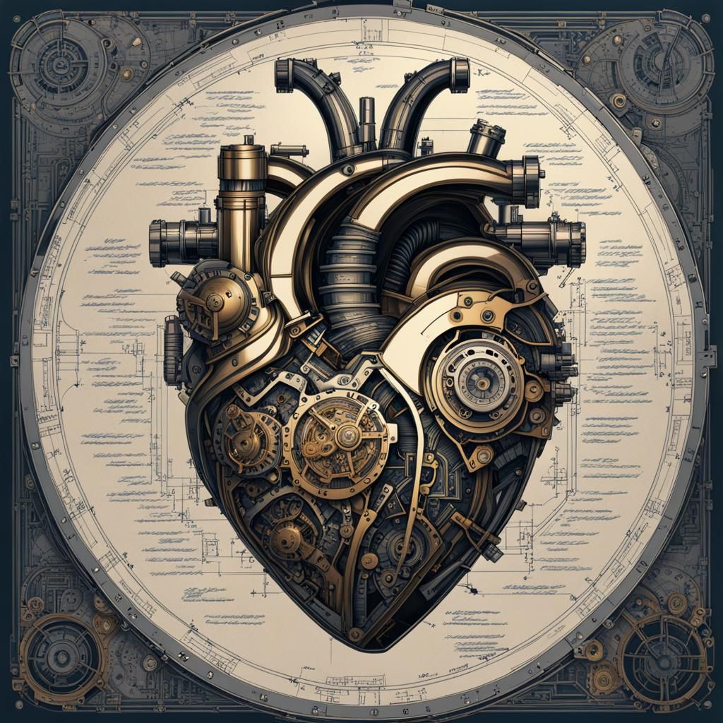 robotic - heart - AI Generated Artwork - NightCafe Creator