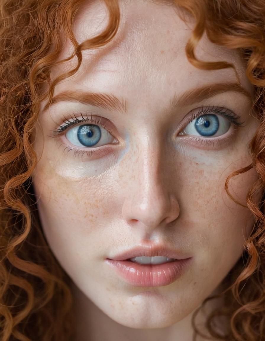 Blue eyed redhead - AI Generated Artwork - NightCafe Creator