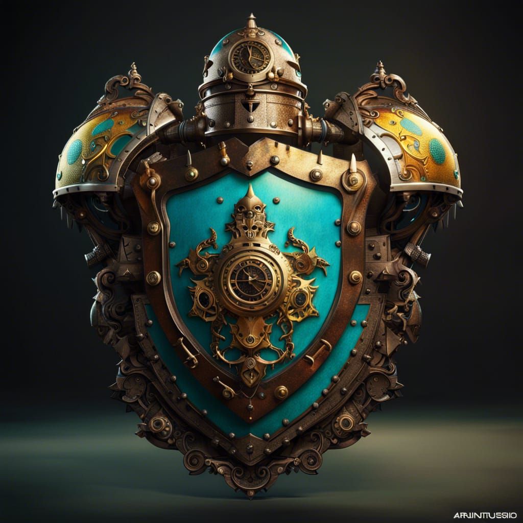 Steampunk Automaton's Shield - AI Generated Artwork - NightCafe Creator