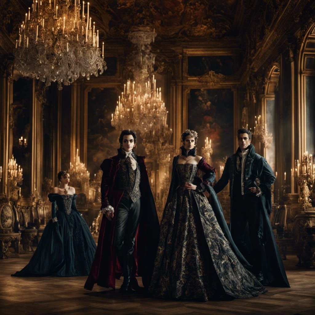 Guests at the vampire masked ball in Versailles - AI Generated Artwork ...
