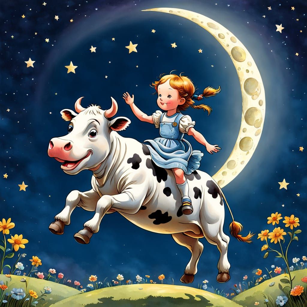 Nursery rhyme the cow jumped over the moon #4