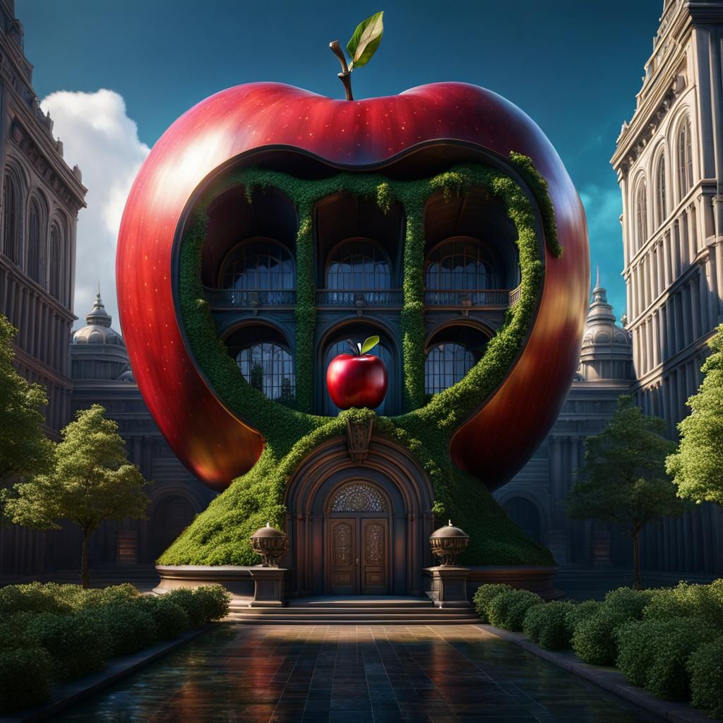 A building in the shape of an apple - AI Generated Artwork - NightCafe ...
