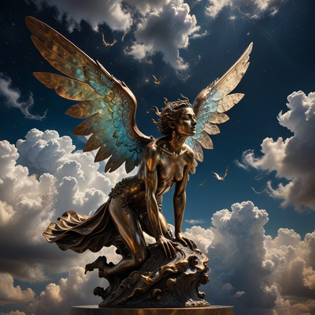 A mesmerizing bronze statue of a mythical creature