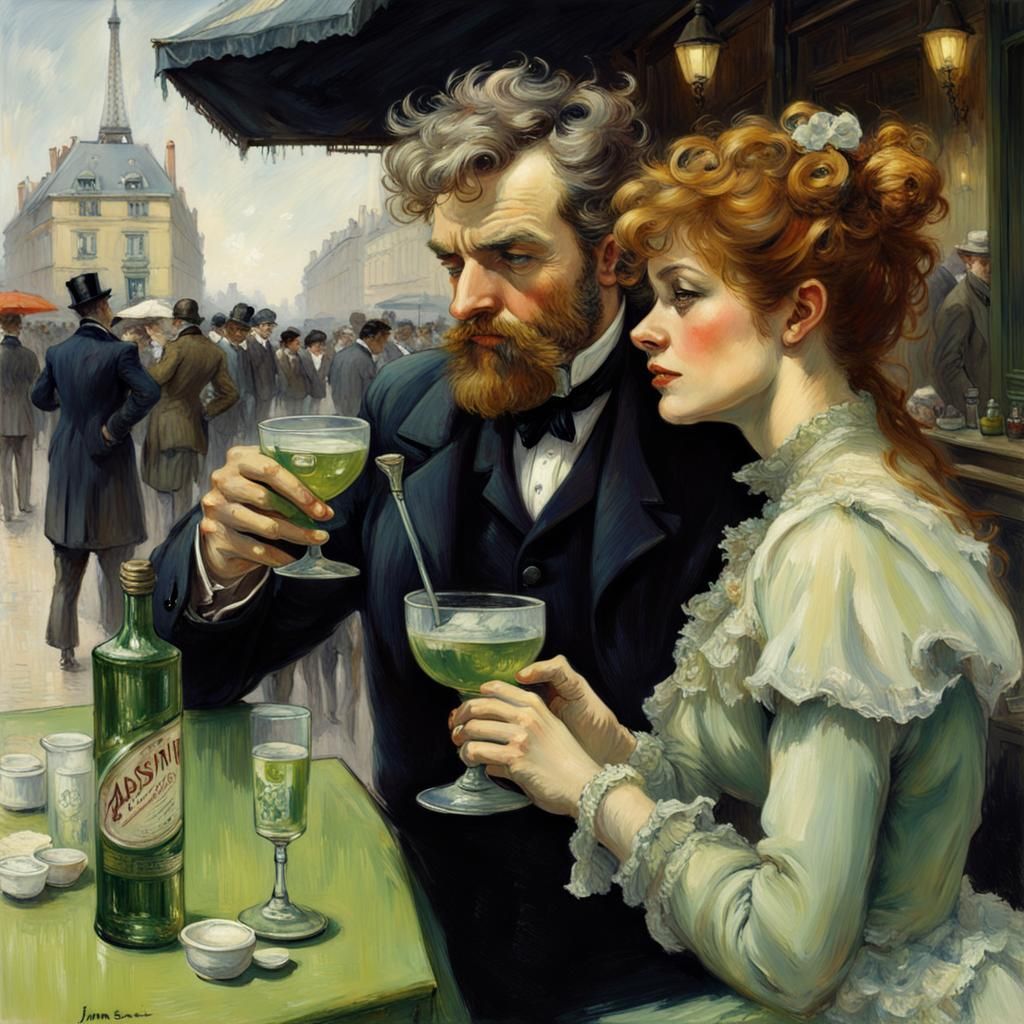 The Absinthe Drinkers - AI Generated Artwork - NightCafe Creator
