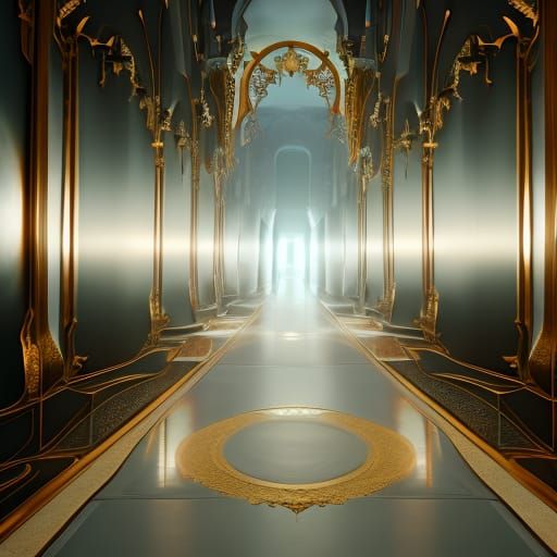 Insanely beautifull ethereal_mirrored_endless_hallway, intricate detail ...