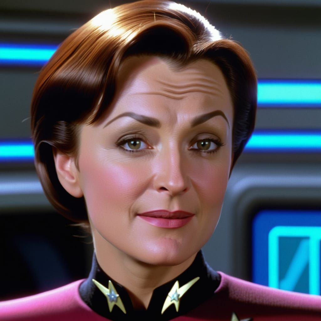 Starfleet Lieutenant Kira Nerys on Deep Space Nine... - AI Art