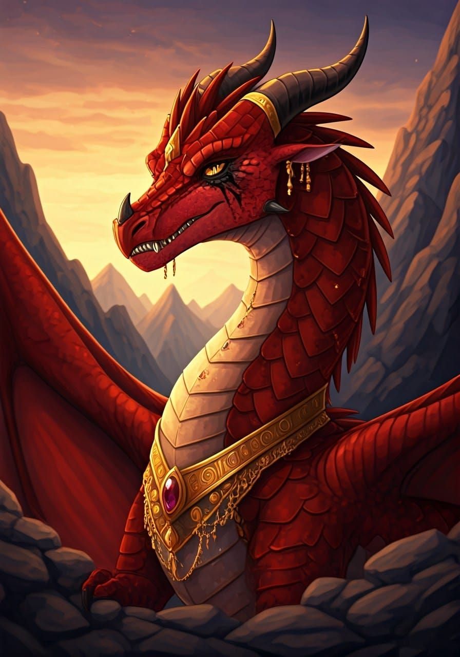 Queen Scarlet, of the Skywings - Dark Red Dragon Reigns Supr...
