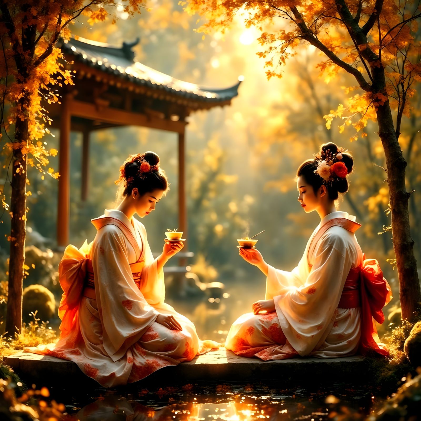 Ethereal Geisha Women in Traditional Zen Japanese ... - AI Art