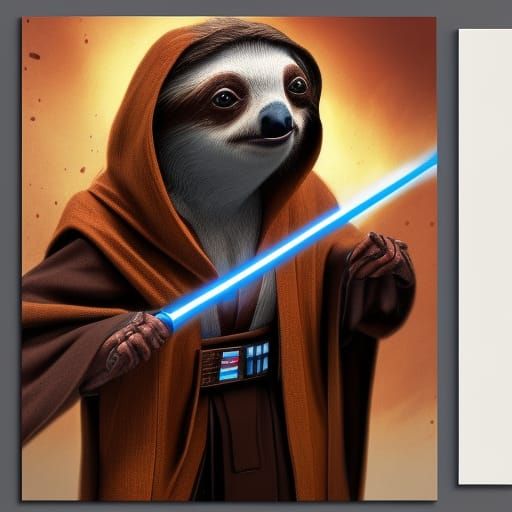 Jedi Sloth-Kenobi - AI Generated Artwork - NightCafe Creator
