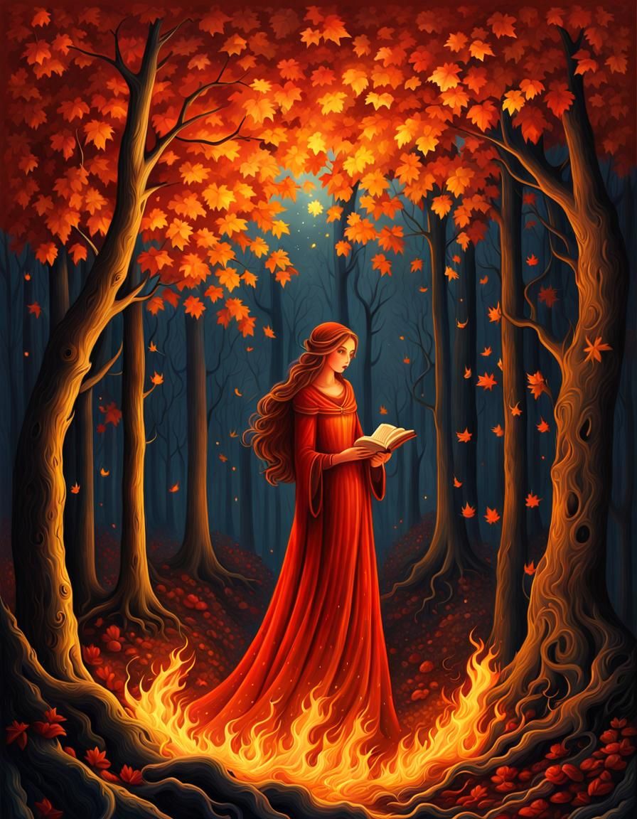 Fire Lady - AI Generated Artwork - NightCafe Creator