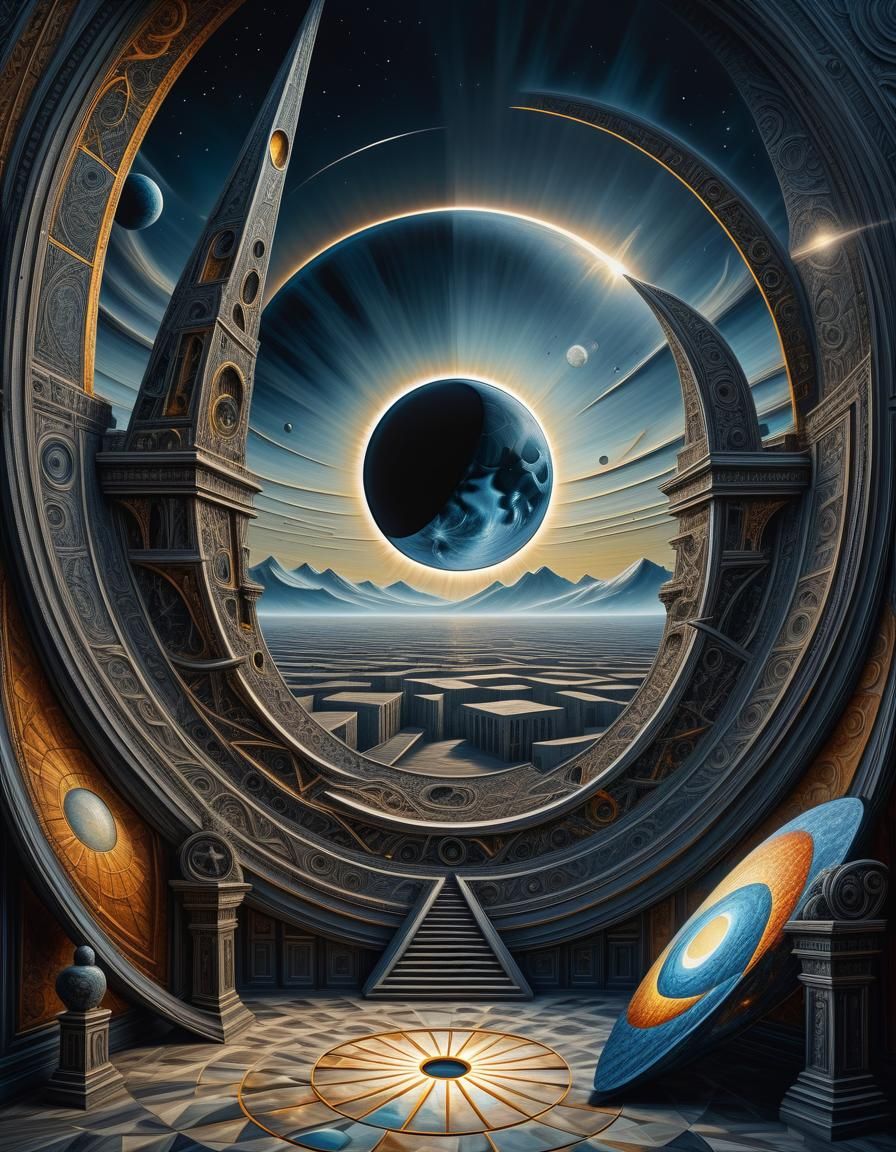 surrealist painting with Impasto technique Duality of Dimensions vs ...