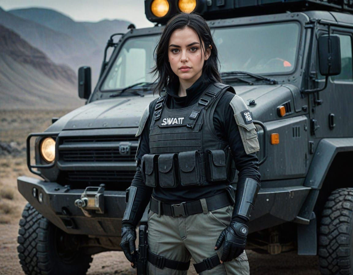 Epic Tactical Female in Cinematic Film Still - AI Art