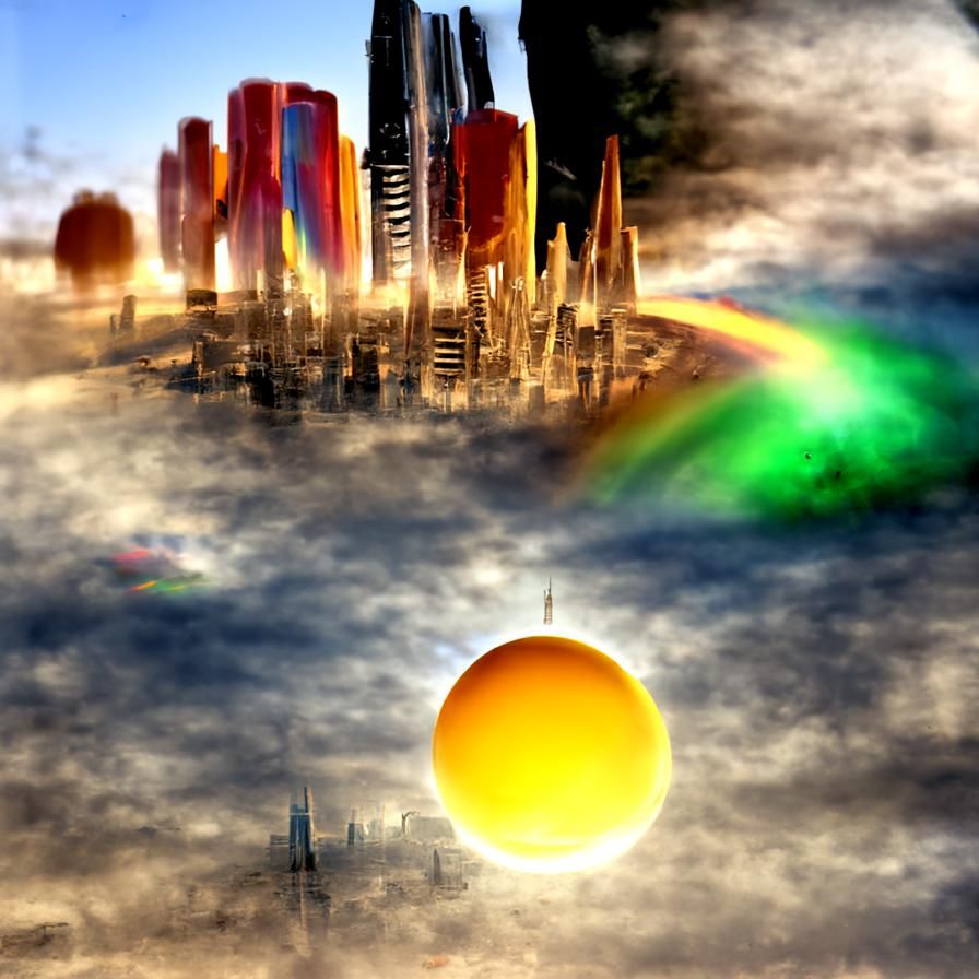 Skyline of Utopia a city on Netsach. A planet in a faraway galaxy ...