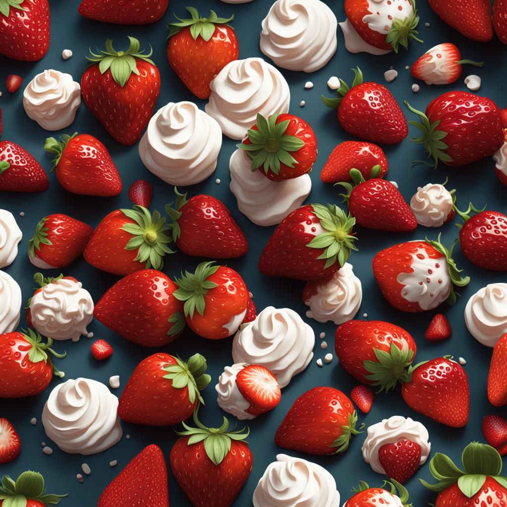 Strawberries and cream - AI Generated Artwork - NightCafe Creator