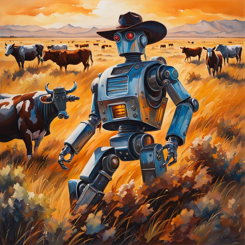 Robot cowboy - AI Generated Artwork - NightCafe Creator