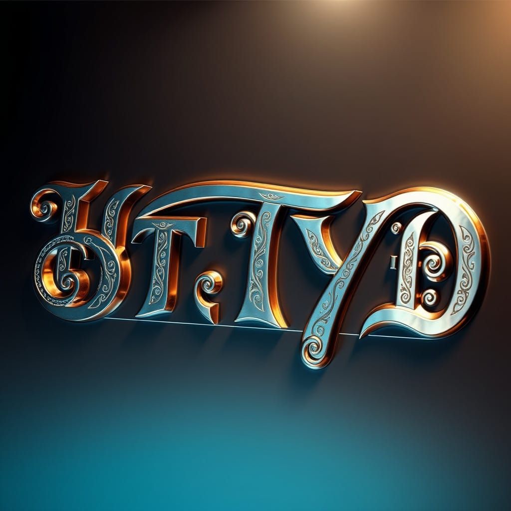 HTTYD Sign in Metallic, Cursive Script with Viking... - AI Art