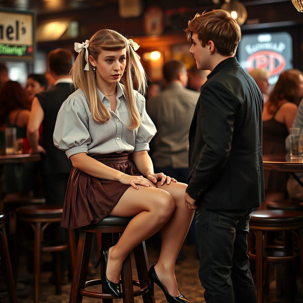 Delicate Masculine Beauty in Feminine Attire, Capt... - AI Art