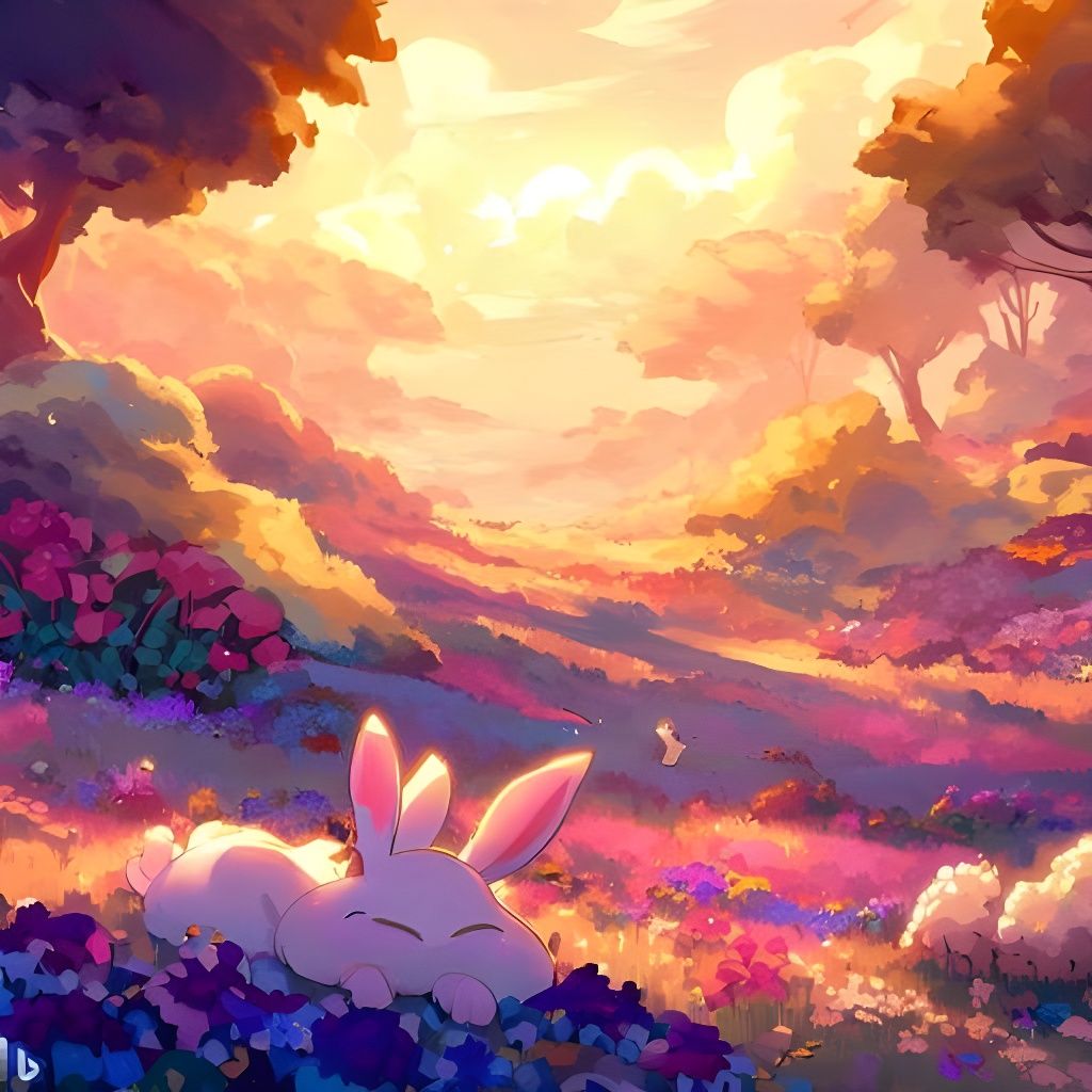 Sunset Bunny! - AI Generated Artwork - NightCafe Creator