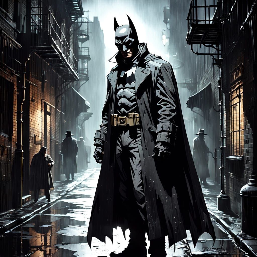 Batman Noir - Batman in a Gritty Film Noir Style