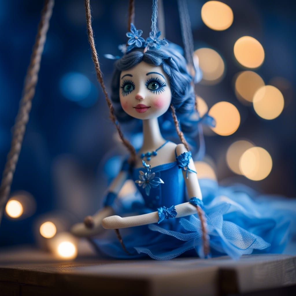 Beautiful marionette of a blue fairy princess - AI Generated Artwork ...