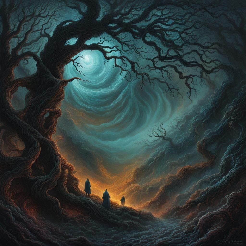 Swirling Shadows in the Mists - AI Generated Artwork - NightCafe Creator