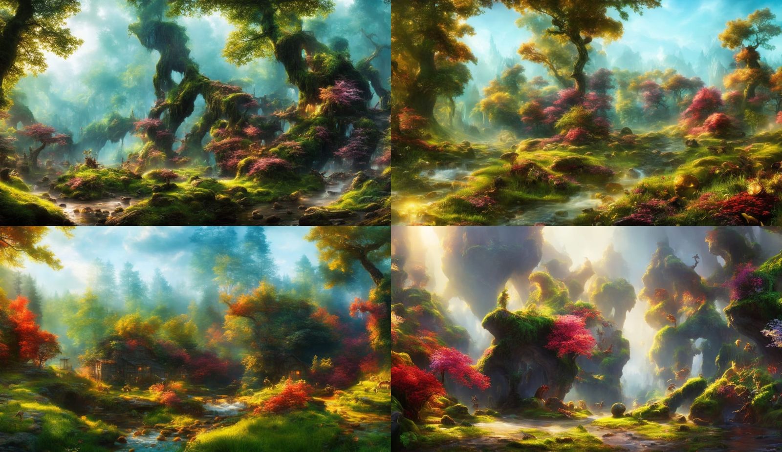 fairy cottage land with mushrooms and fairies greenery nature ...