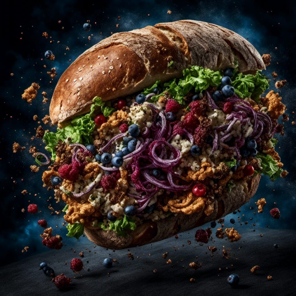 Disgusting rampaging monster sandwich going berserk - AI Generated ...