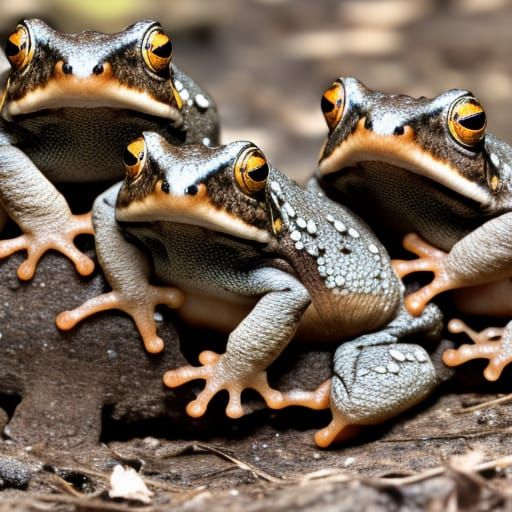 Three tree toads tried tying their toes together, but tying their toes ...