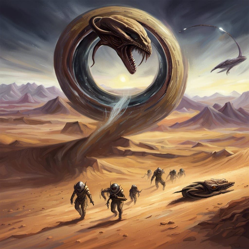 Alien craft descends desert sands - AI Generated Artwork - NightCafe ...