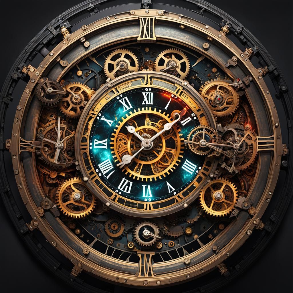 Elaborate antique mechanical clock - AI Generated Artwork - NightCafe ...