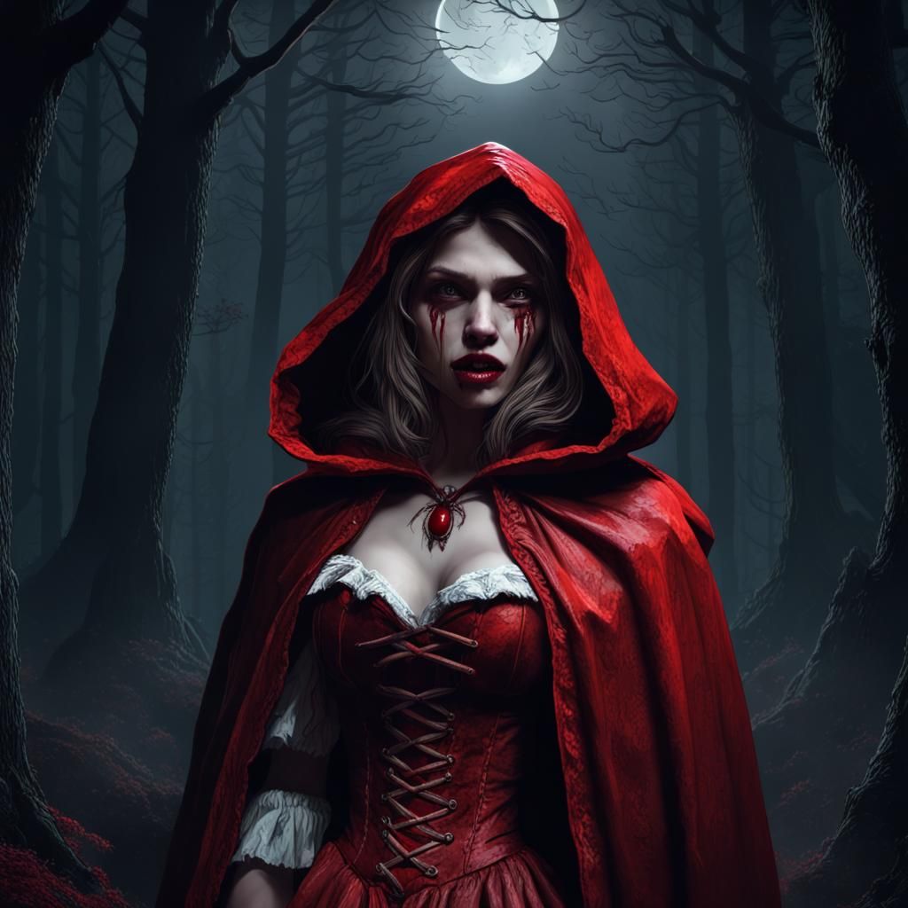 Vampire Little Red Riding Hood - AI Generated Artwork - NightCafe Creator