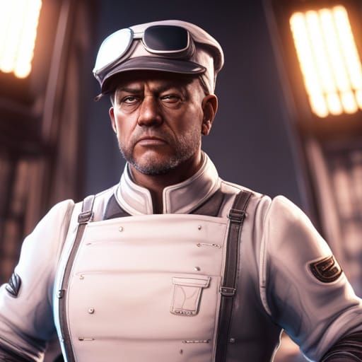 White slightly overweight cyberpunk chef - AI Generated Artwork ...