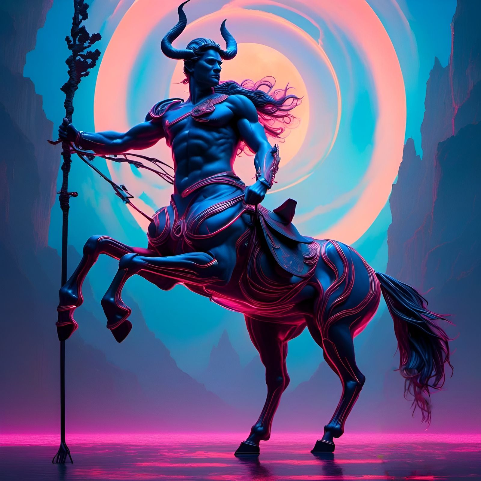 The Neon Centaur - AI Generated Artwork - NightCafe Creator