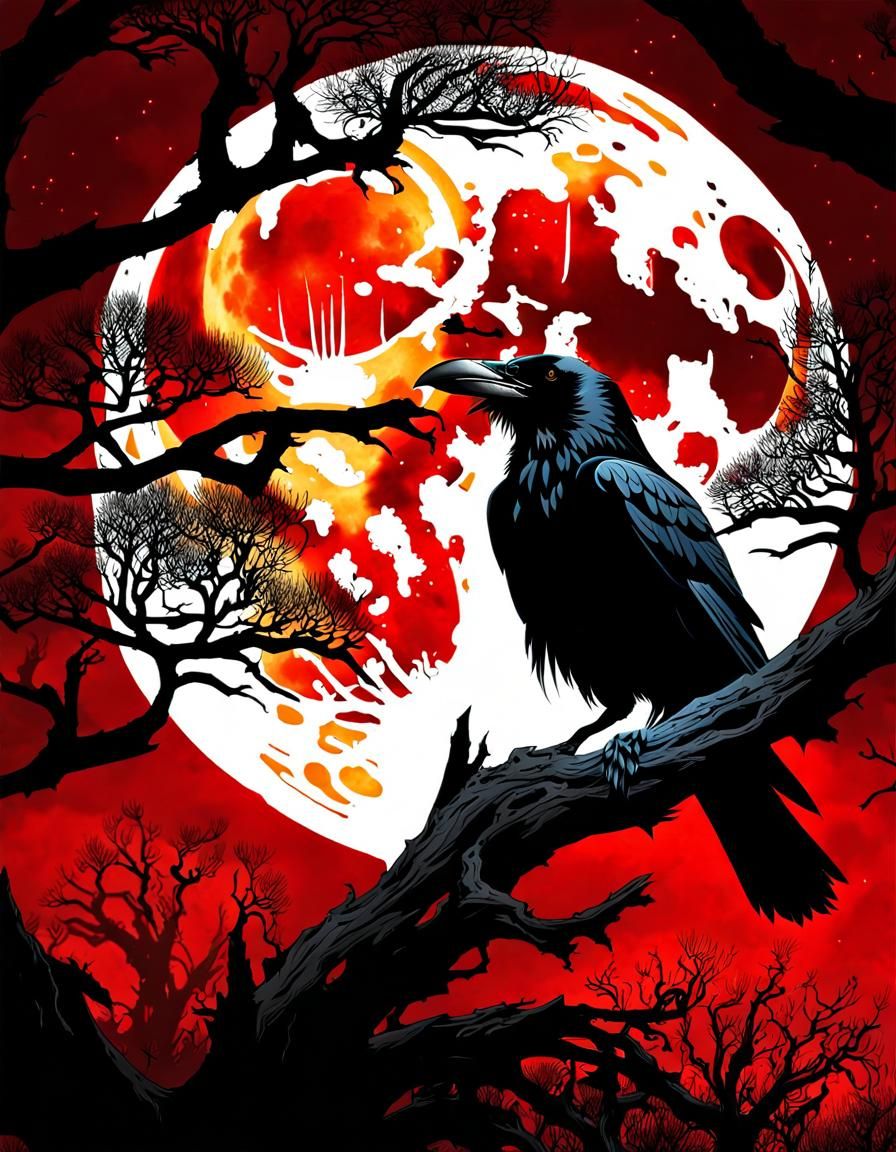 Moonlight Raven! - AI Generated Artwork - NightCafe Creator
