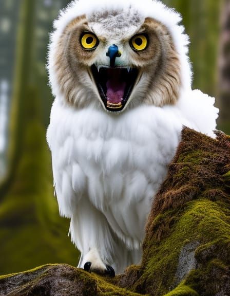 Snow Owl-lion - AI Generated Artwork - NightCafe Creator