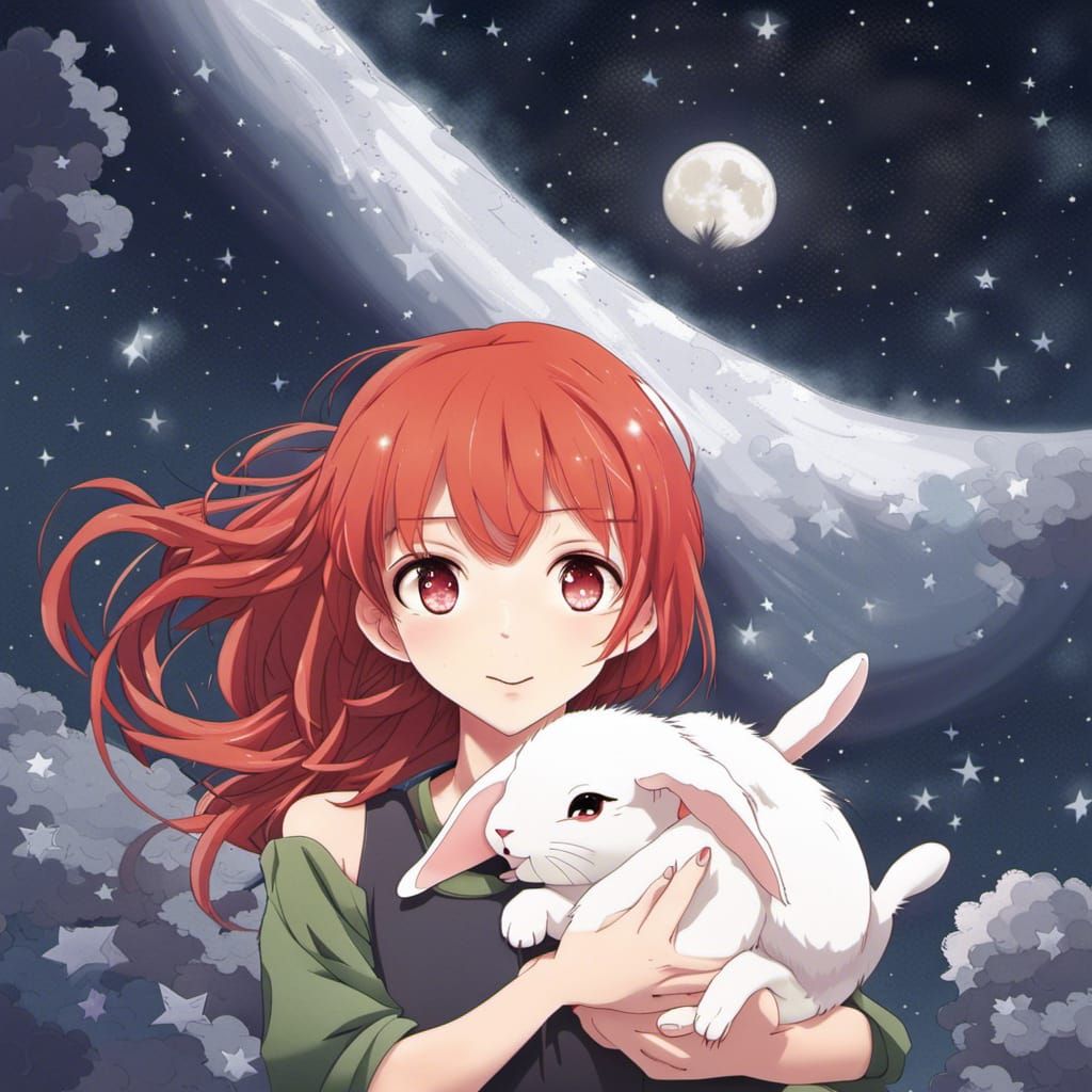 Moon Rabbit, for you x - AI Generated Artwork - NightCafe Creator