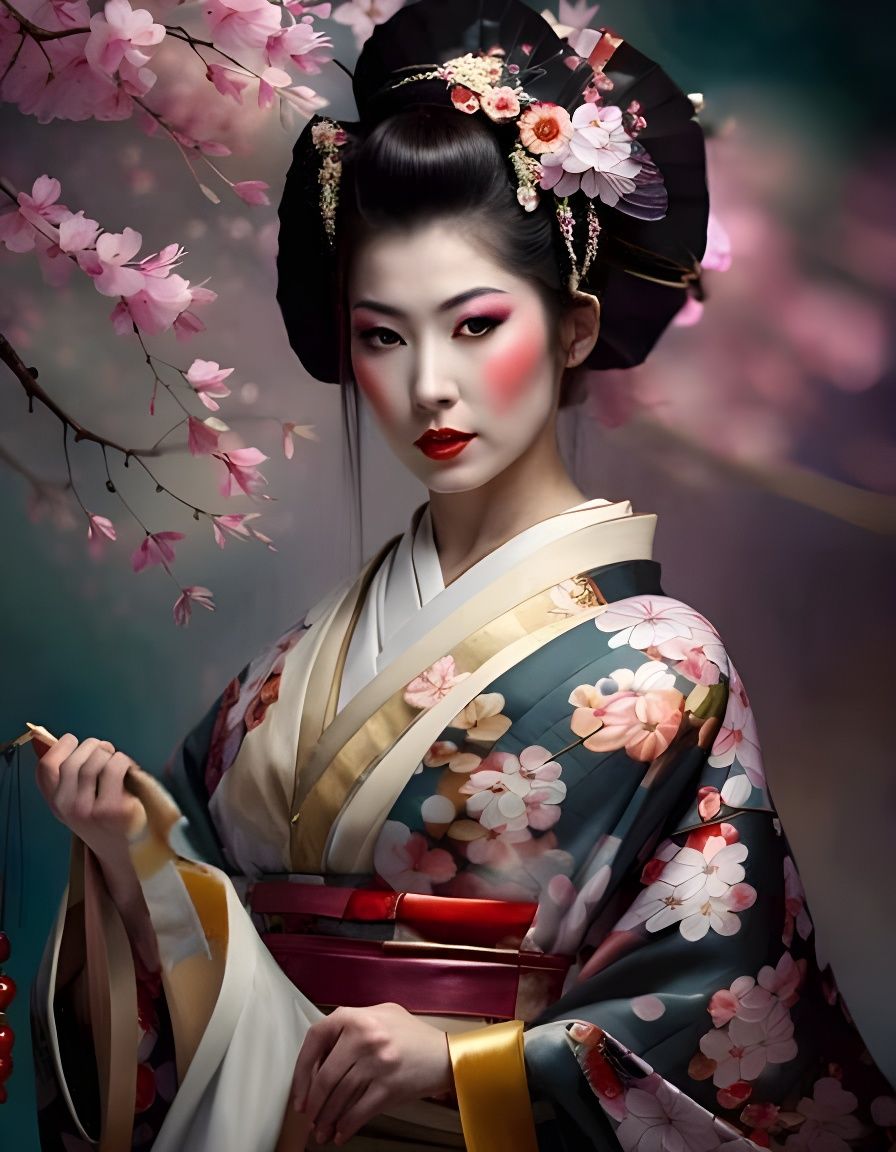 Beautiful Geisha - AI Generated Artwork - NightCafe Creator