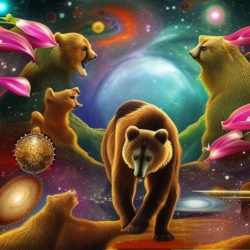 psychedelic bear : r/nightcafe