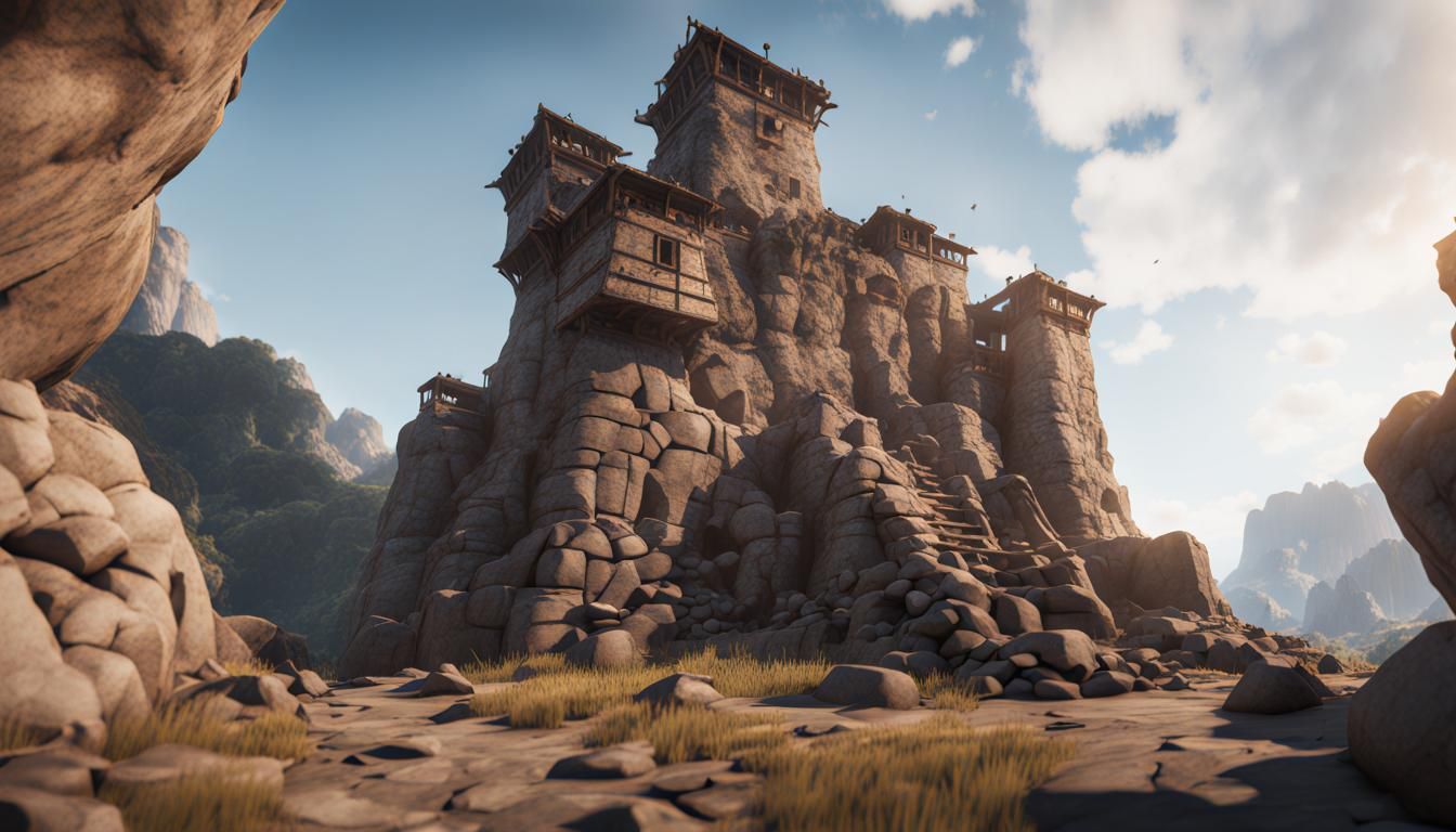 Fort Rock in Rock Valley - AI Generated Artwork - NightCafe Creator