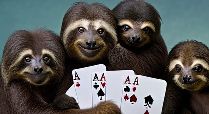 sloths card game - AI Generated Artwork - NightCafe Creator
