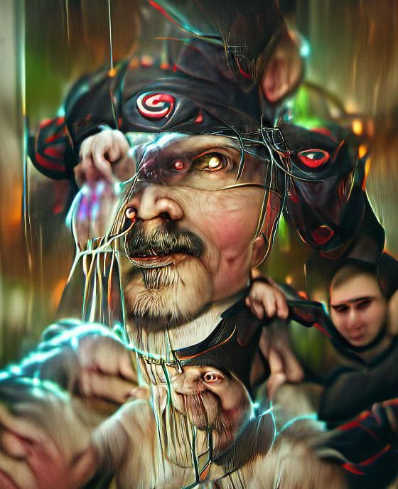 evil puppet master controlling people on strings hyper detailed head ...