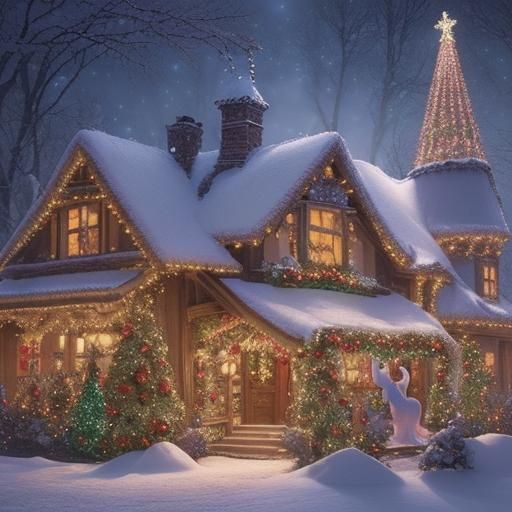 Magical Christmas Wonderland in Anime Style - AI Art