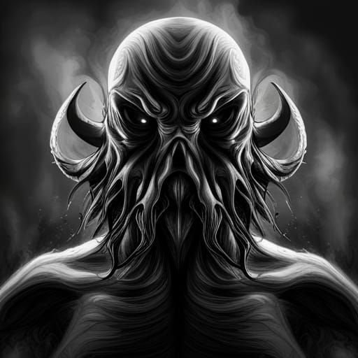 Centered Full head shot character creation photo, dark cthulhu occult ...