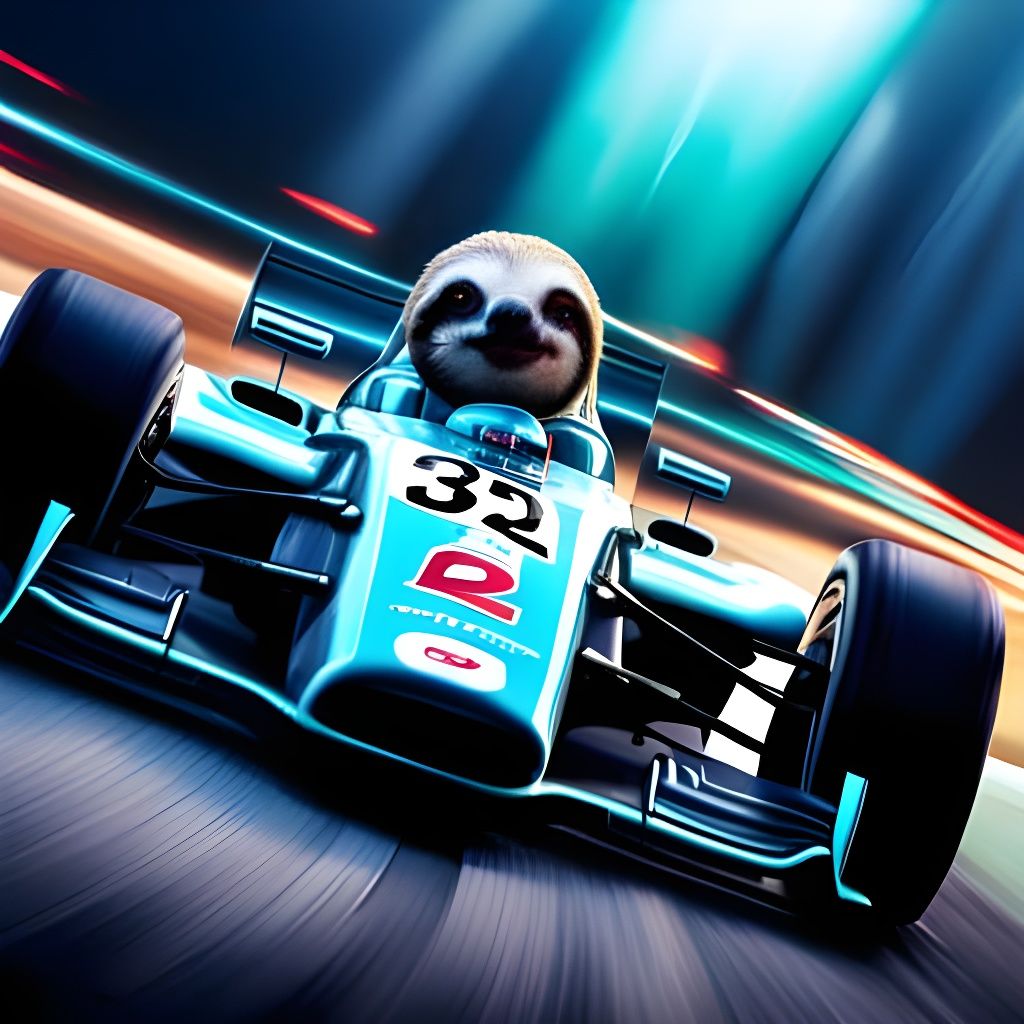 Fast Sloth driving F1 racing car #32 - AI Generated Artwork - NightCafe ...