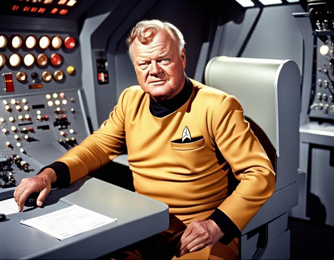Star Trek Retro, 1938: Alan Hale as Mr. Scott, on the Bridge of the ...