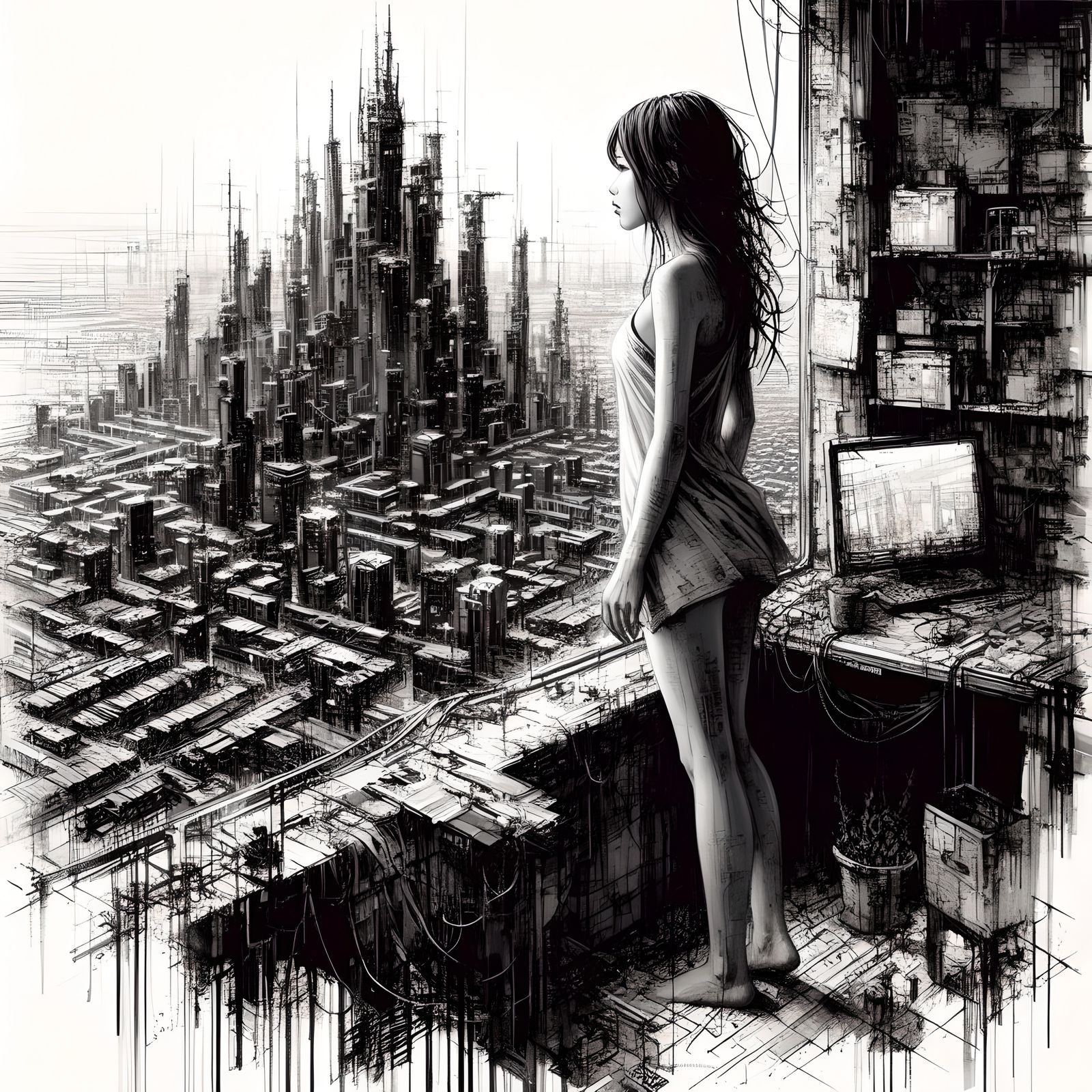 Cyber City view... - AI Generated Artwork - NightCafe Creator