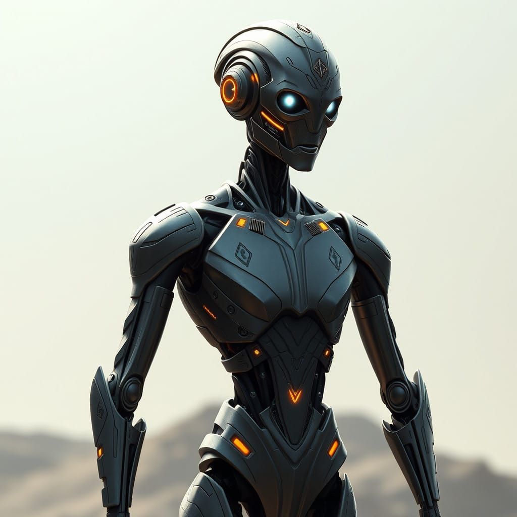 Elegant Protocol Droid in High-Tech Star Wars Aest... - AI Art